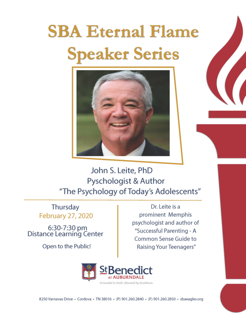 St. Benedict at Auburndale High School will offer a presentation by Memphis psychologist and ...