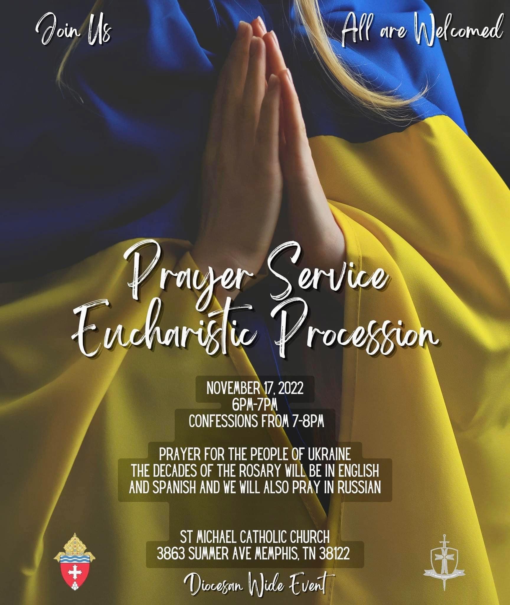 Prayer Service & Eucharistic Procession for Ukraine - Catholic Diocese of Memphis