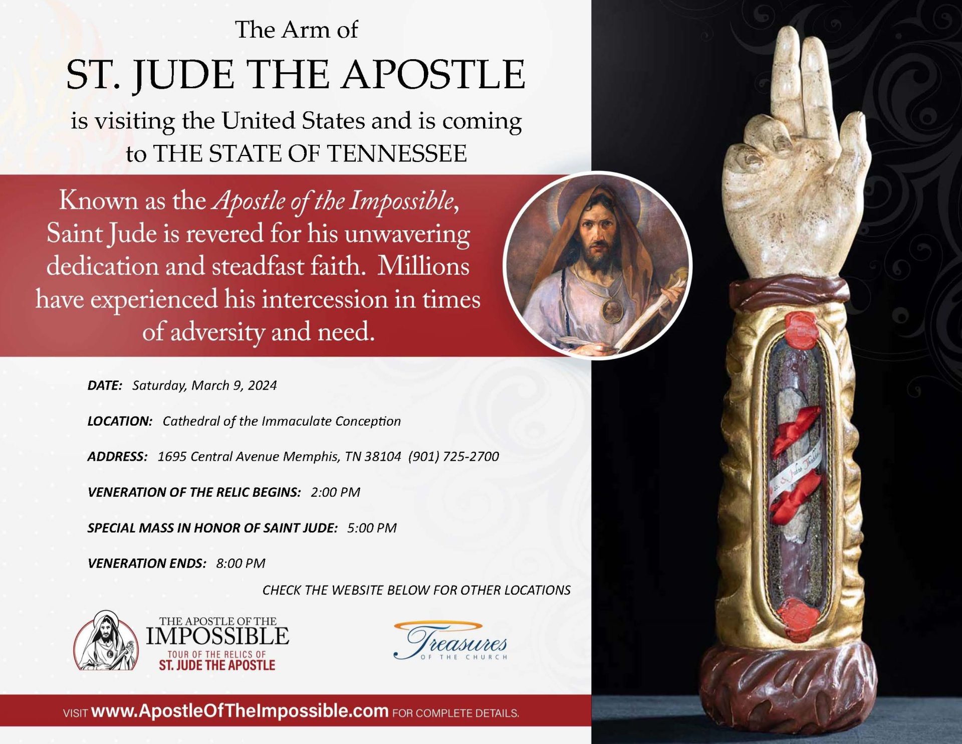 Relic of St. Jude the Apostle Coming to The Cathedral of the Immaculate Conception March 9 ...